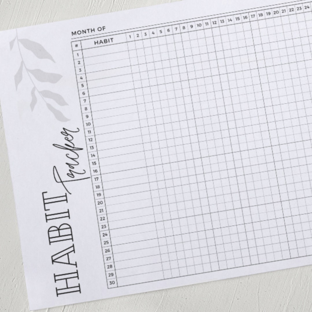 Habit Tracker PDF Printable Habit Tracker Daily Habit Tracker Monthly ...