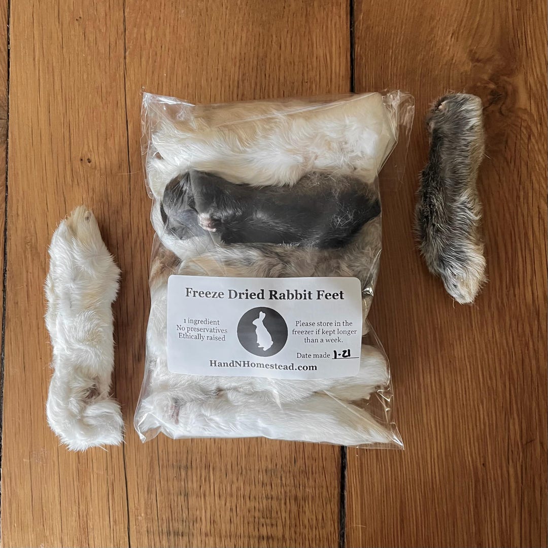 10 Pack Freeze Dried Rabbit Feet: Natural Dog Treats - Etsy