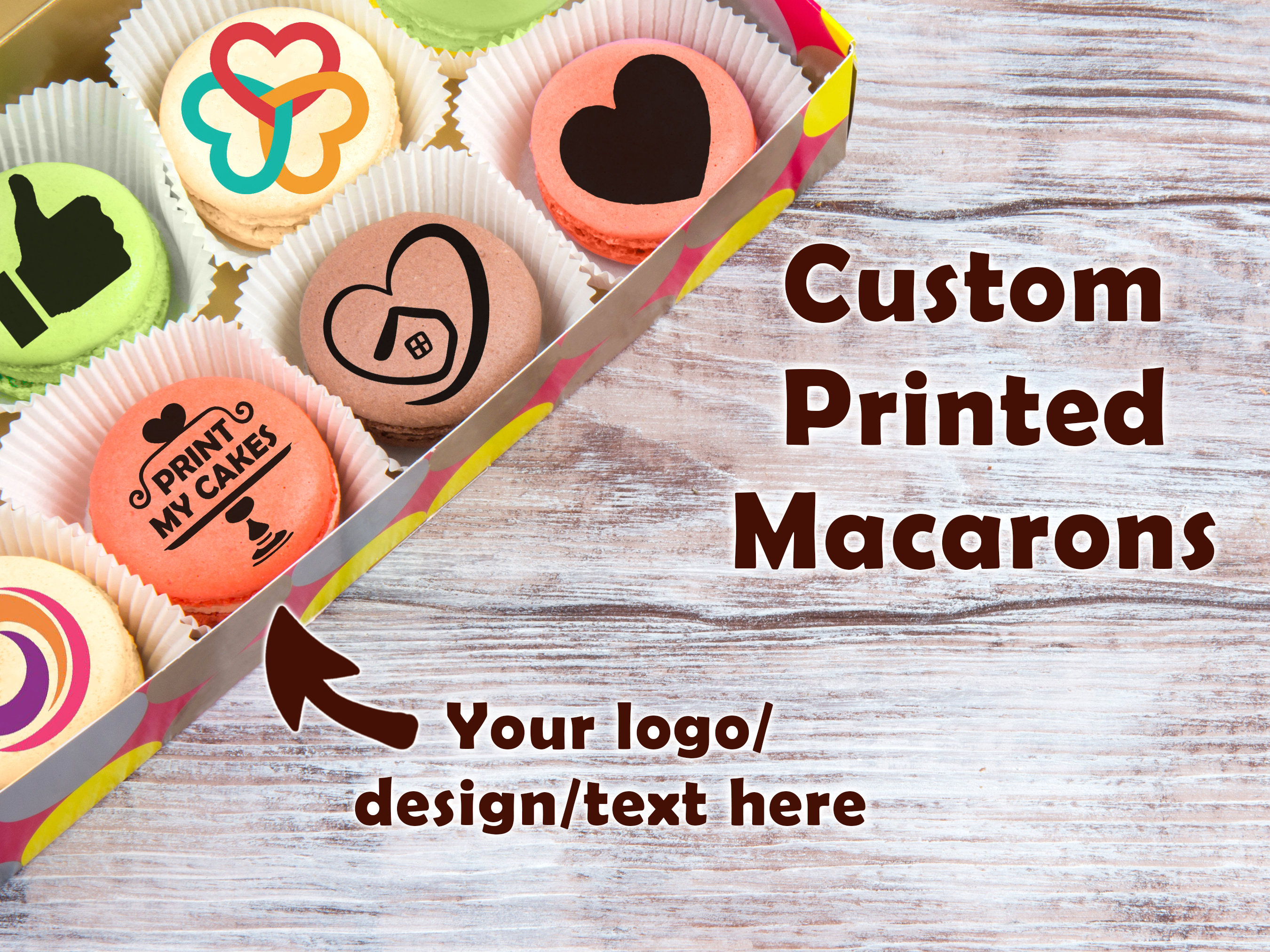 Custom Printed Macarons Personalized Macarons Logo Macarons - Etsy