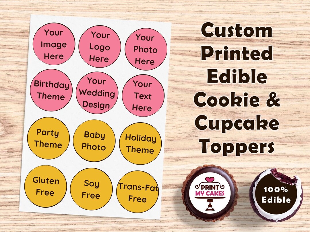 Custom Edible Cookie & Cupcake Toppers | Frosting/icing Sheets ...