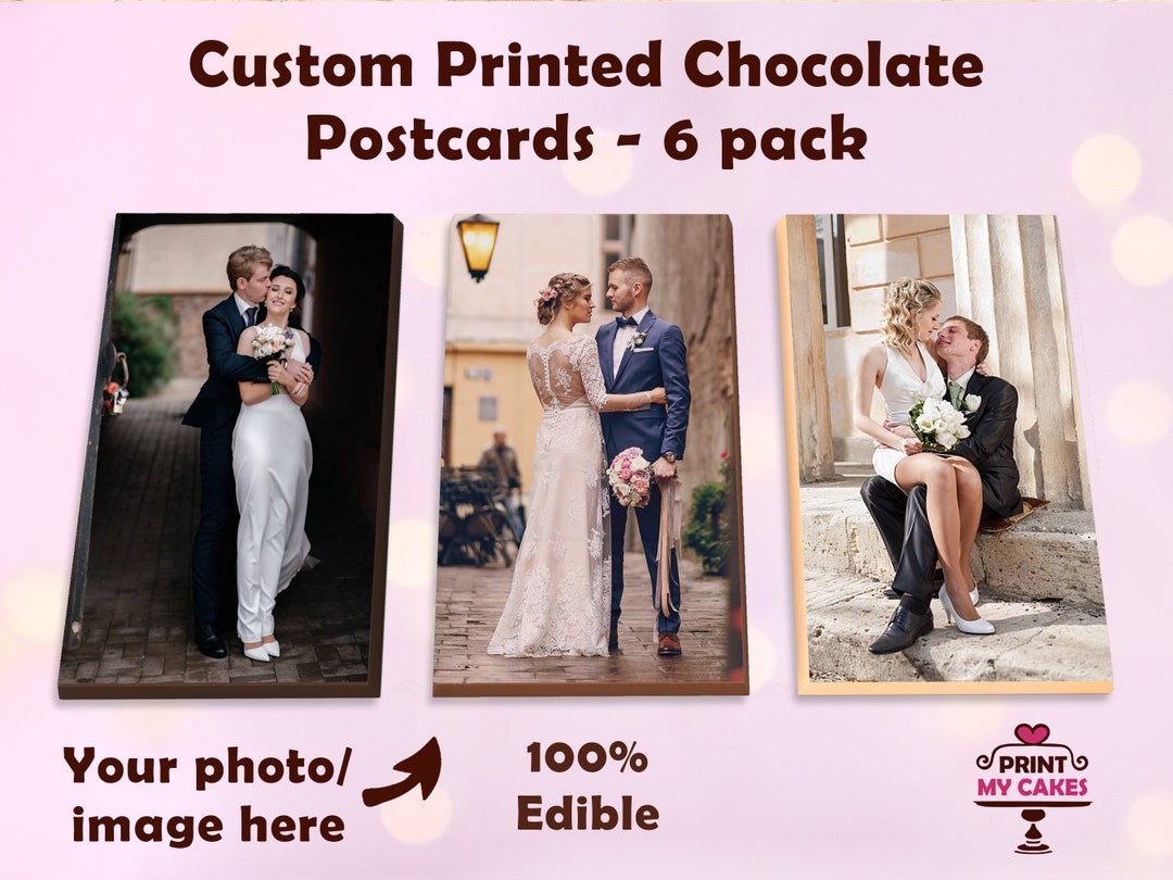Custom Printed Chocolate Postcards 6 Pack, Photo Chocolate, Custom ...