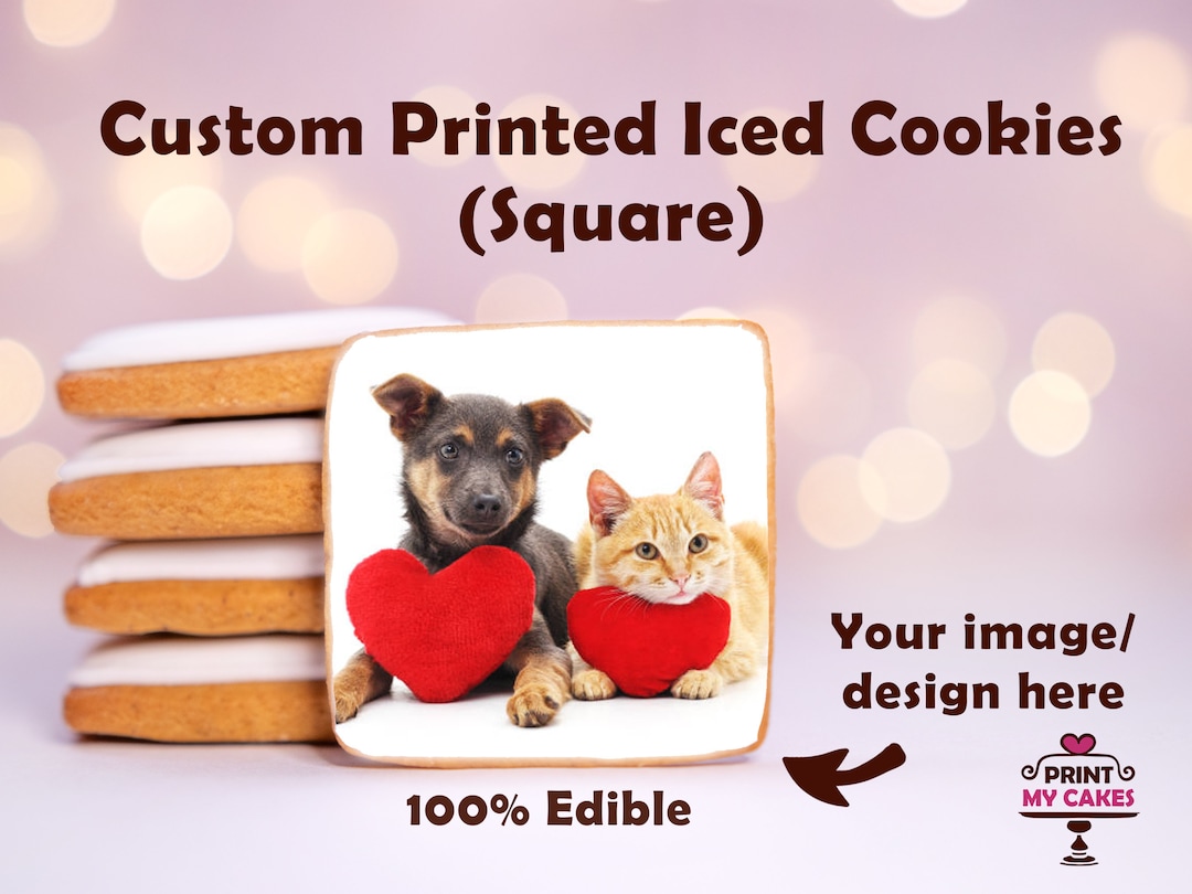 Custom Printed Cookies, Square Shape, Photo Cookies, Logo Cookies ...