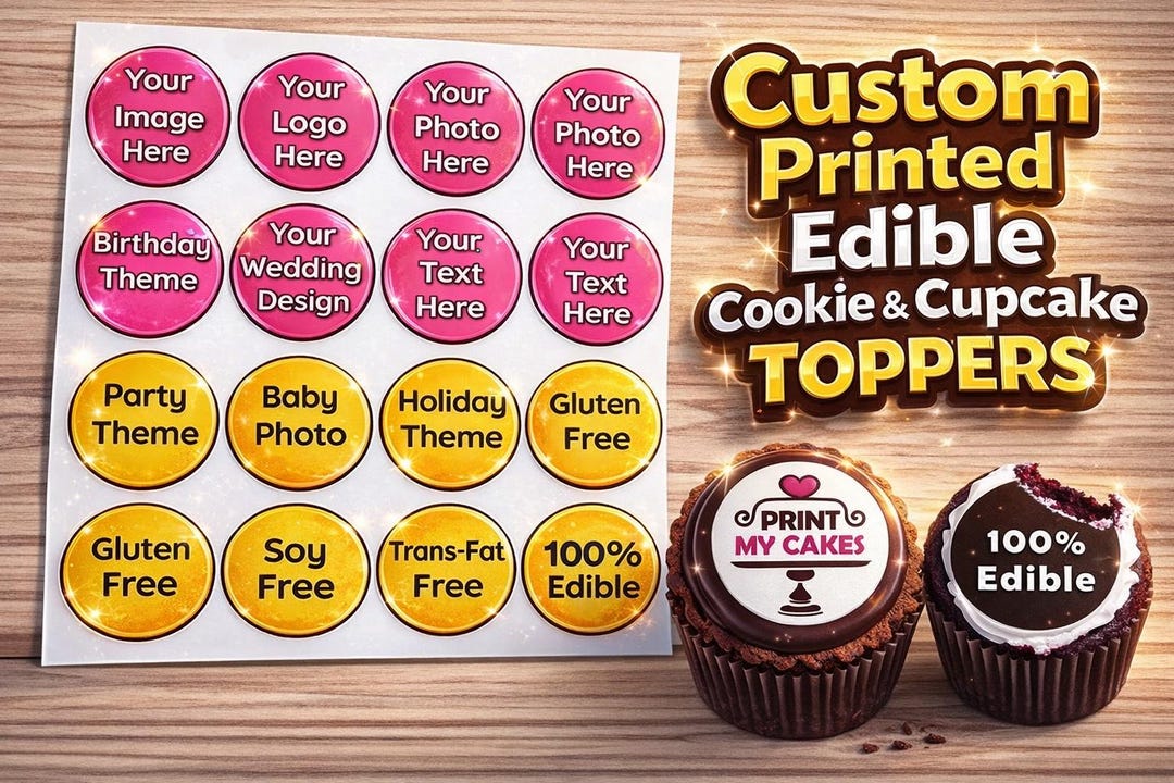 Custom Edible Cookie & Cupcake Toppers | Frosting/icing Sheets ...