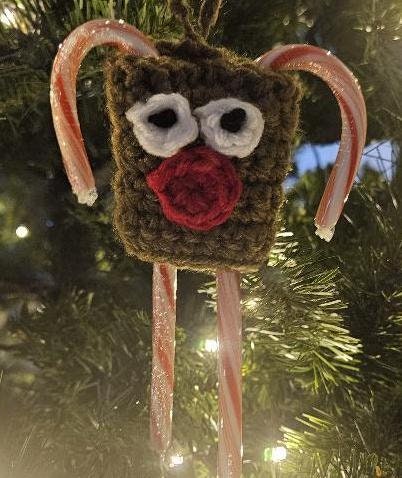 Crochet Reindeer Candy Cane Holder Pattern - Etsy