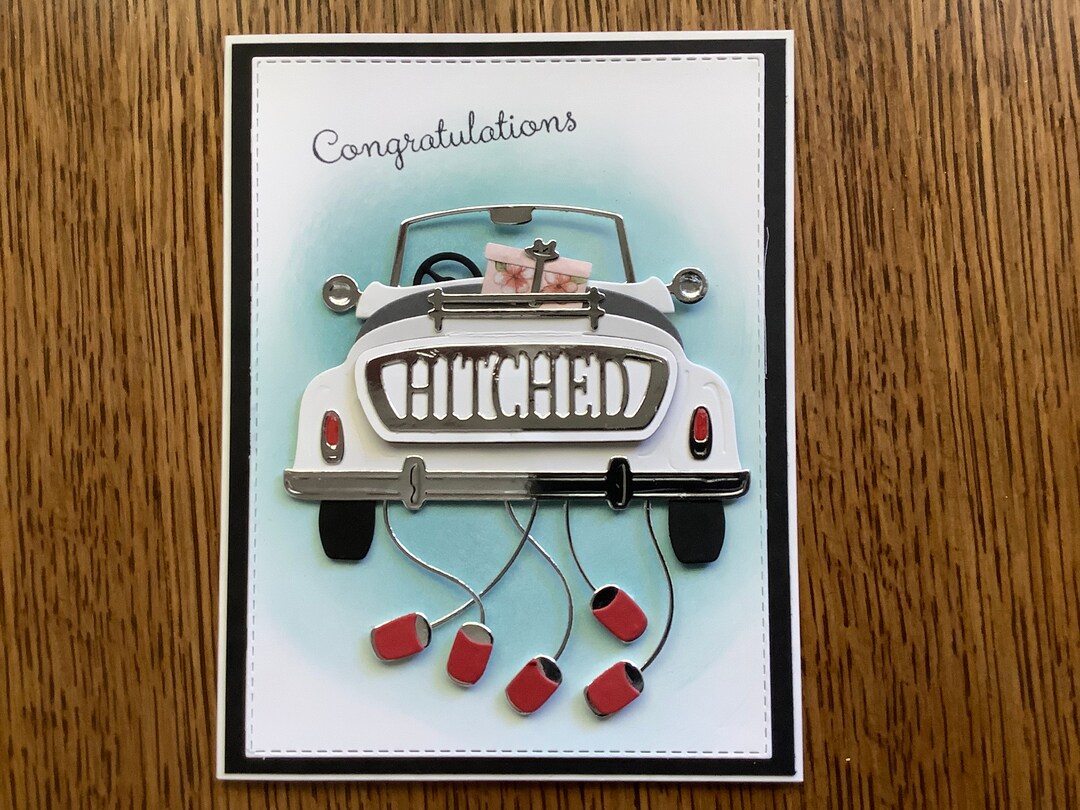 Handmade Wedding Card, Hitched, Bride and Groom, Mr and Mrs, Wedding ...