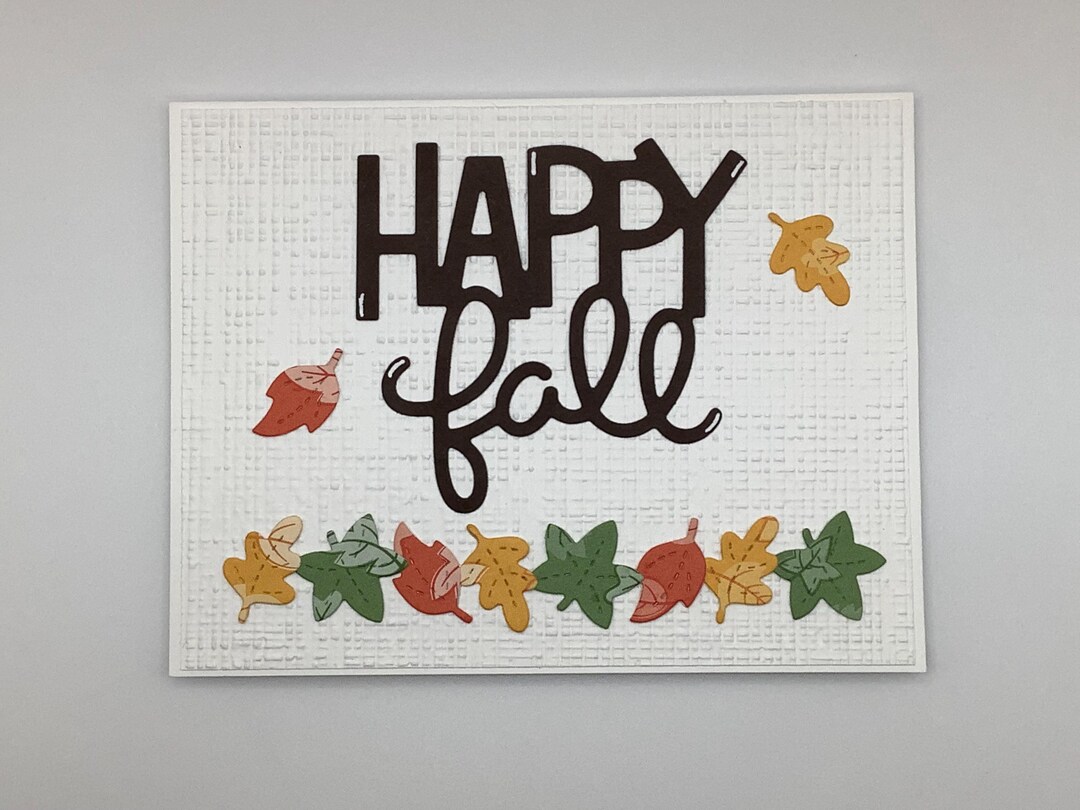 Handmade Happy Fall Card: Autumn Leaves Greeting Card - Etsy