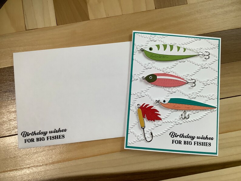 Handmade Fishing Lures Birthday Card: Angler Gift - Etsy