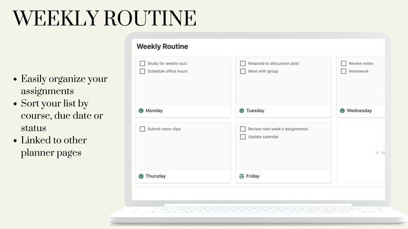 Notion Template Student Planner | Academic Planner for Notion, School ...