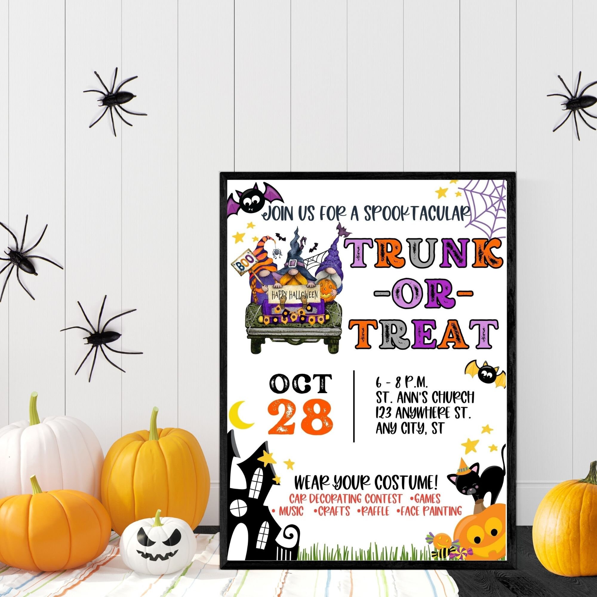 Editable Trunk or Treat Flyer, Trunk or Treat Invitation, Trunk or ...