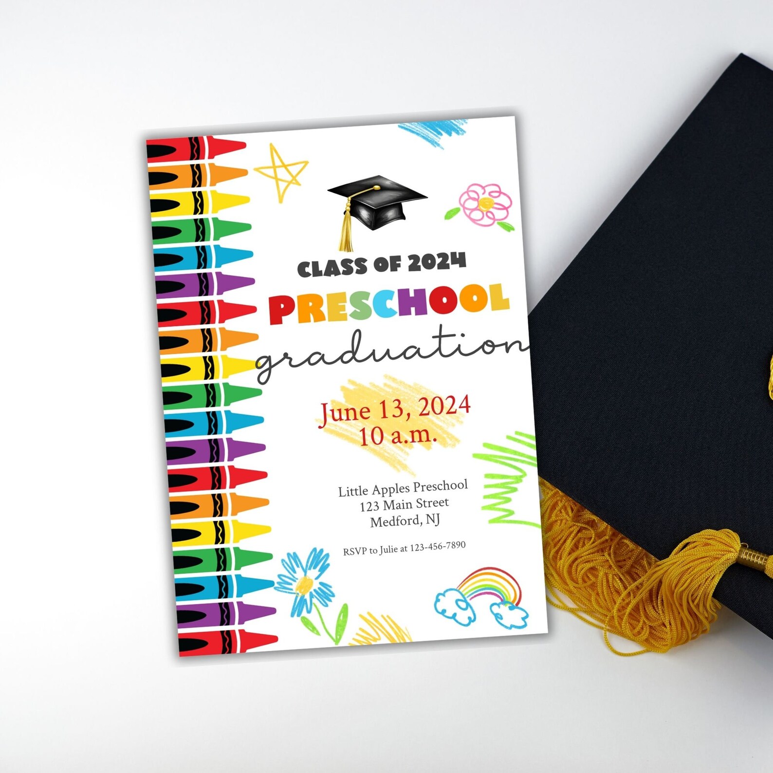 Preschool Graduation Invitation 2024, Pre-k Graduation Invitation ...
