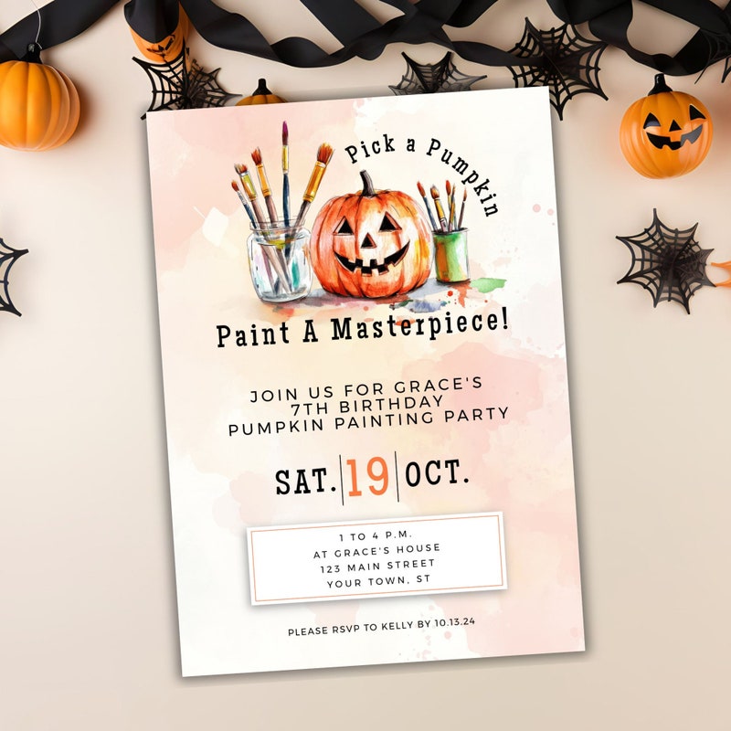 Pumpkin Painting Contest Flyer - Etsy