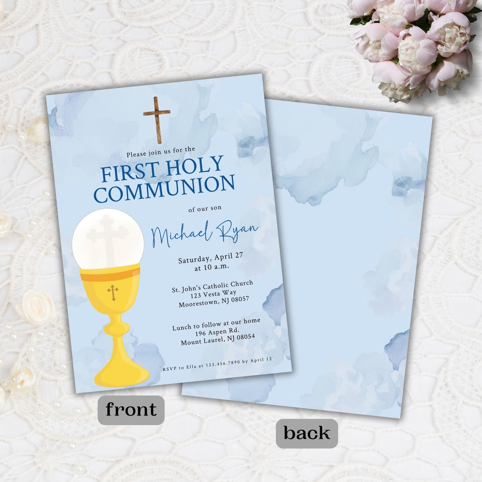 First Holy Communion Invitation Boy, First Holy Communion Invitation ...