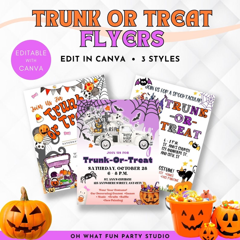 Editable Trunk or Treat Flyer, Trunk or Treat Invitation, Trunk or ...