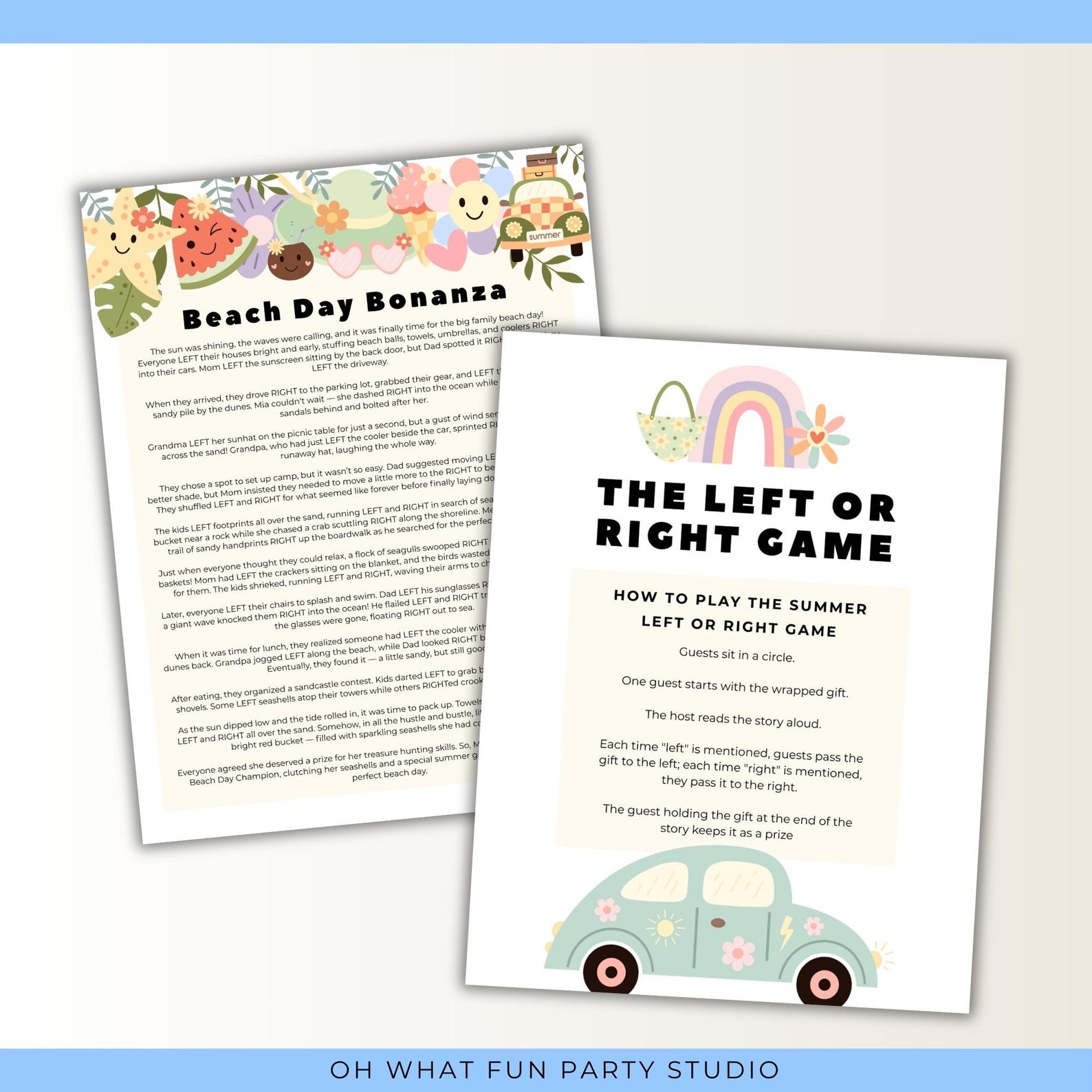 Summer Left Right Game, Birthday Games for 13 Year Old Party,left Right ...