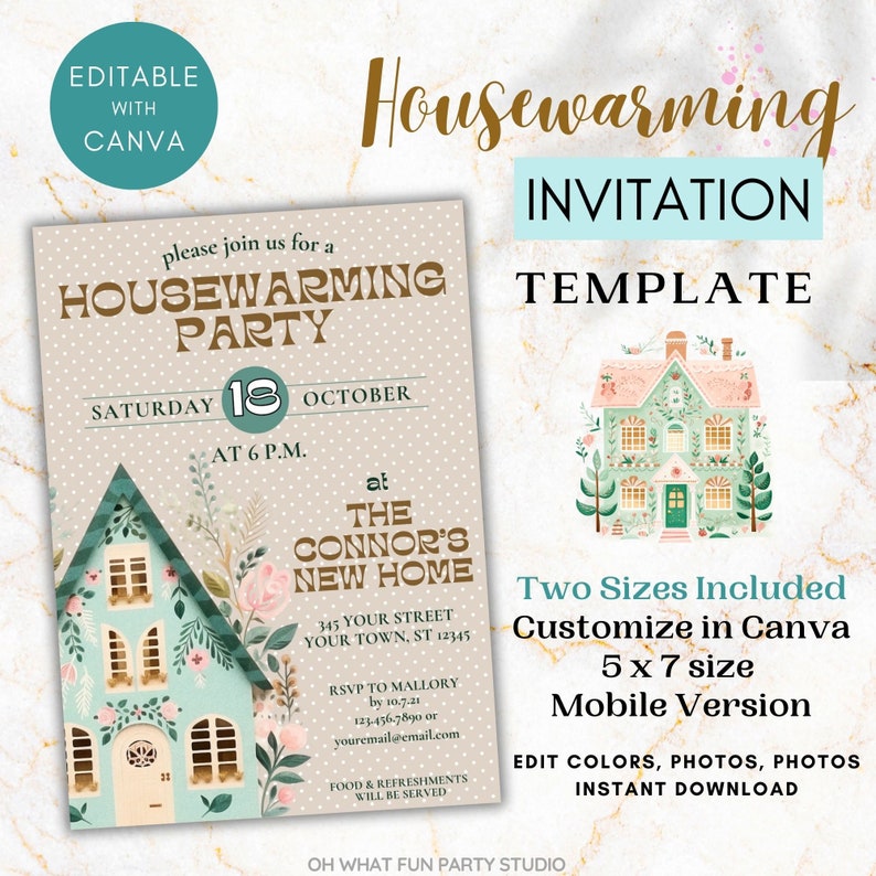 Editable Housewarming Invite, House Warming Invitation, Open House ...