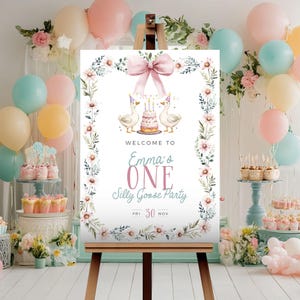 One Silly Goose Welcome Sign,one Silly Goose Birthday Invitation,1st ...