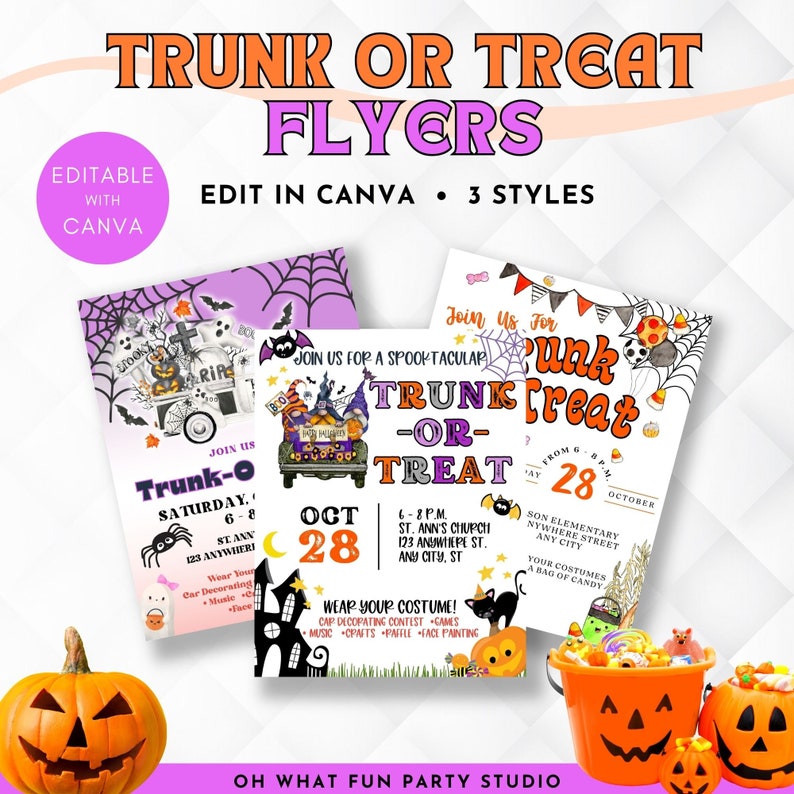 Editable Trunk or Treat Flyer, Trunk or Treat Invitation, Trunk or ...