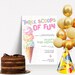 Three Scoops of Fun Birthday Invitation, Third Birthday Ice Cream ...