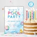 Winter Pool Party Birthday Invitation, Swimming Birthday Party, Girl's ...