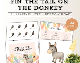 Vintage 1970 Pin the Tail on the Donkey Game - Whitman Party Game - Etsy