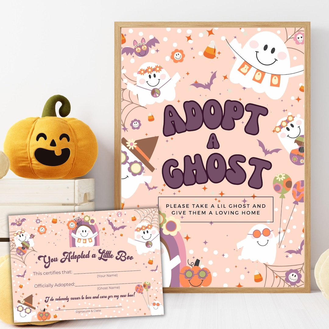 Adopt A Ghost, Adopt A Ghost Party Printable, Pet Ghost Certificate ...