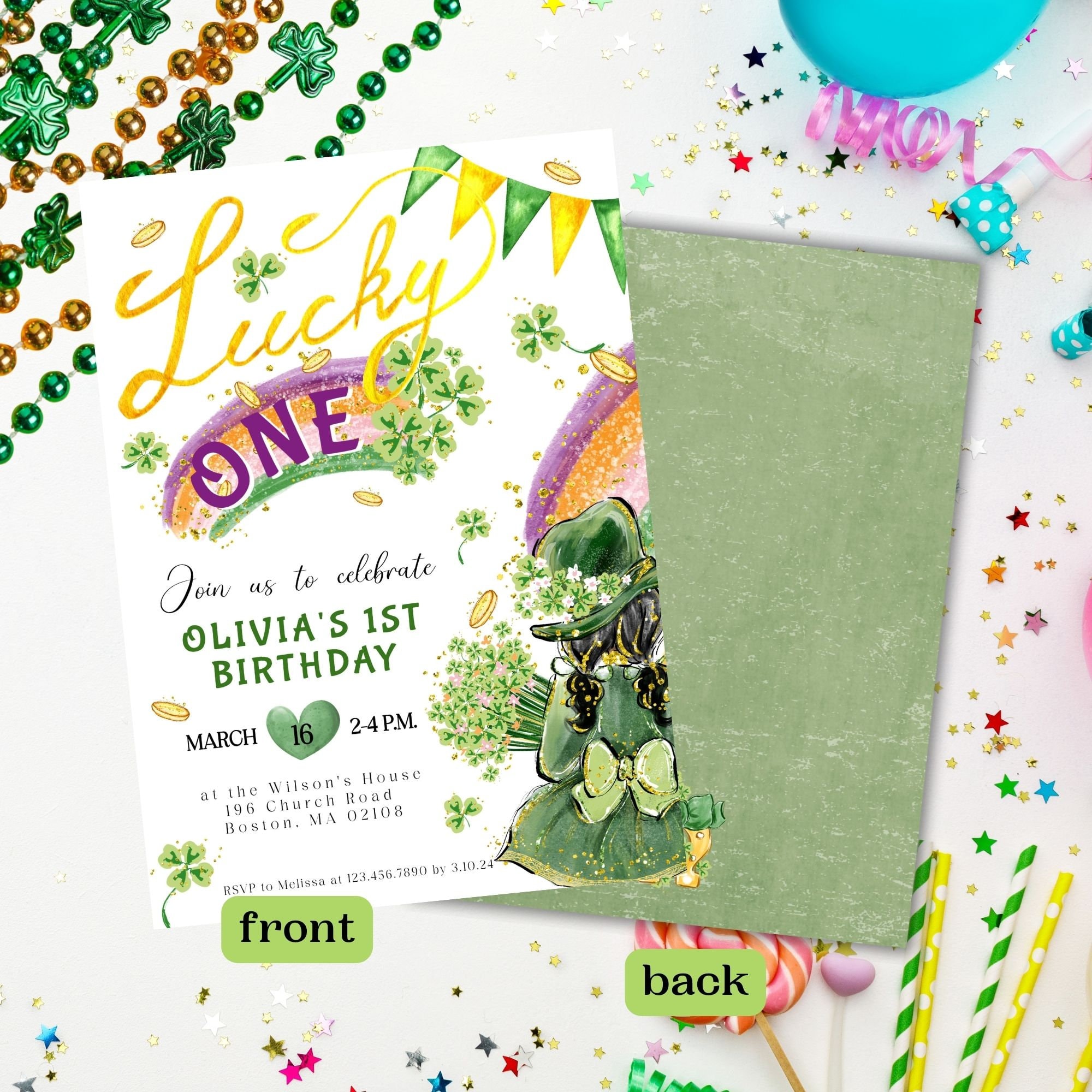 Lucky One First Birthday Invitation, Lucky One Birthday Invitation ...