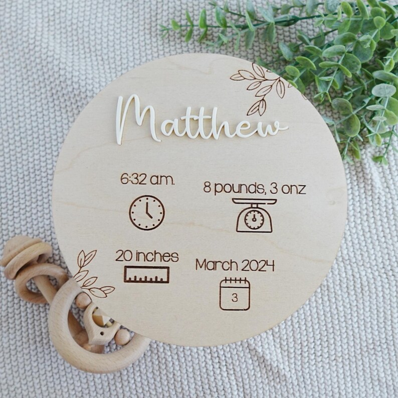 Personalized Baby Stats Sign, Newborn Gift, Nursery Decor, Newborn ...