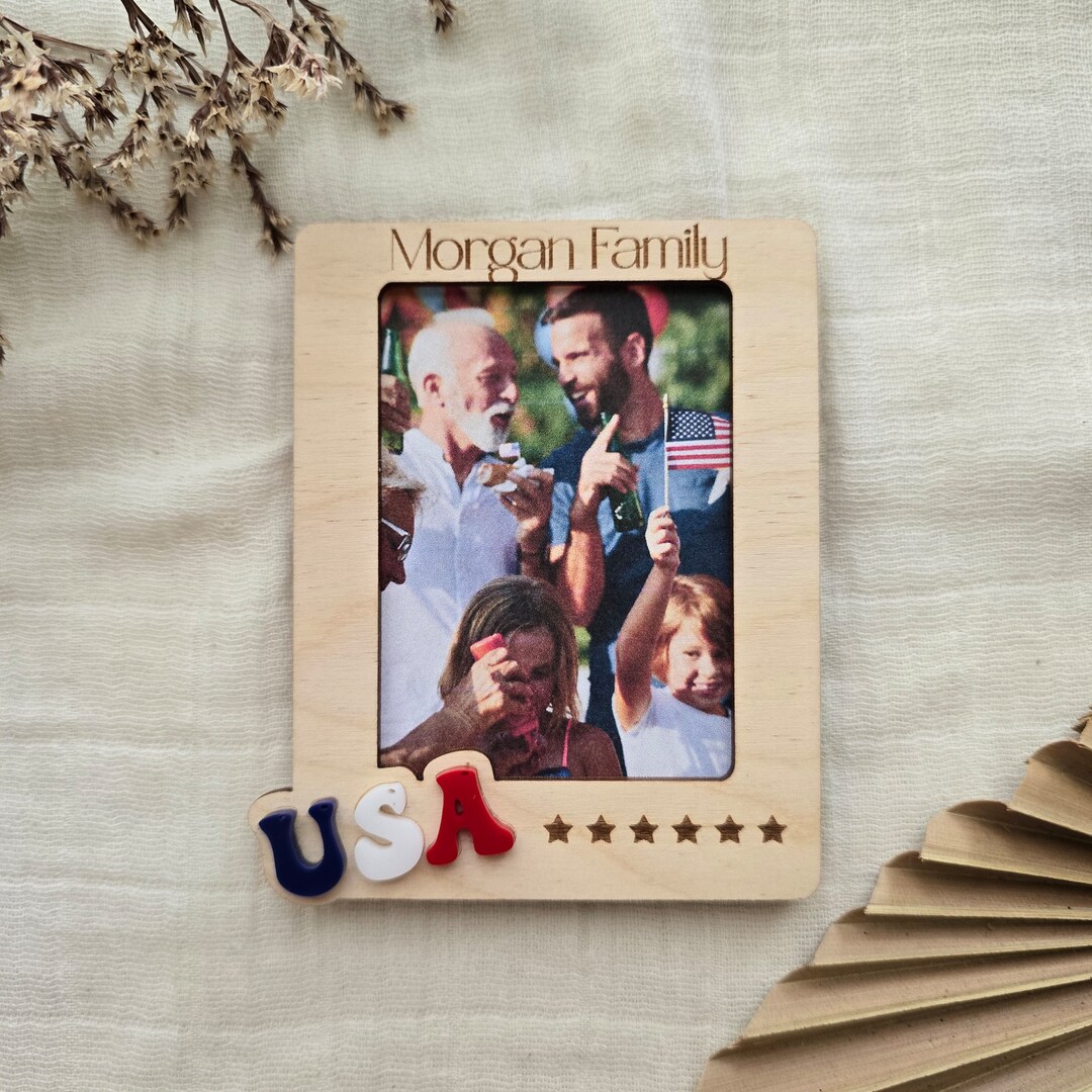 Fourth of July Gift, 4th of July Photo Frame, Photo Frame, Magnet Photo ...