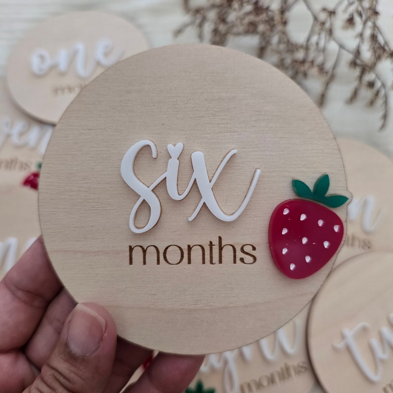 Strawberry Baby Milestone Signs, Baby Milestone Cards, Monthly Baby ...