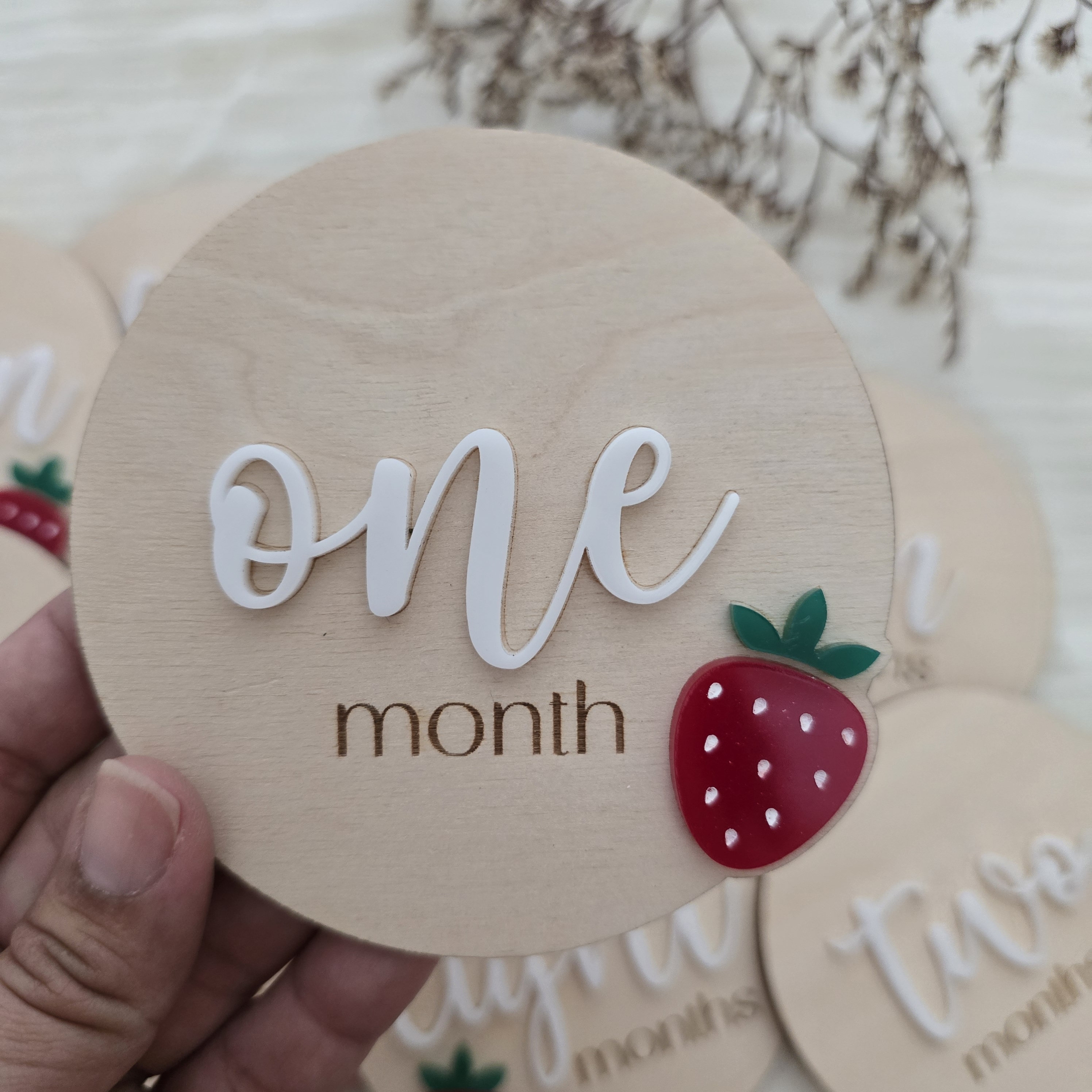 Strawberry Baby Milestone Signs, Baby Milestone Cards, Monthly Baby ...