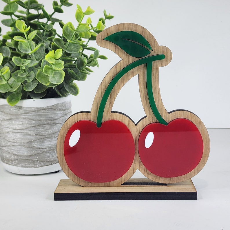 Cherry Mini Sign With Stand, Cherry Birthday Decor, Cherry Decor ...