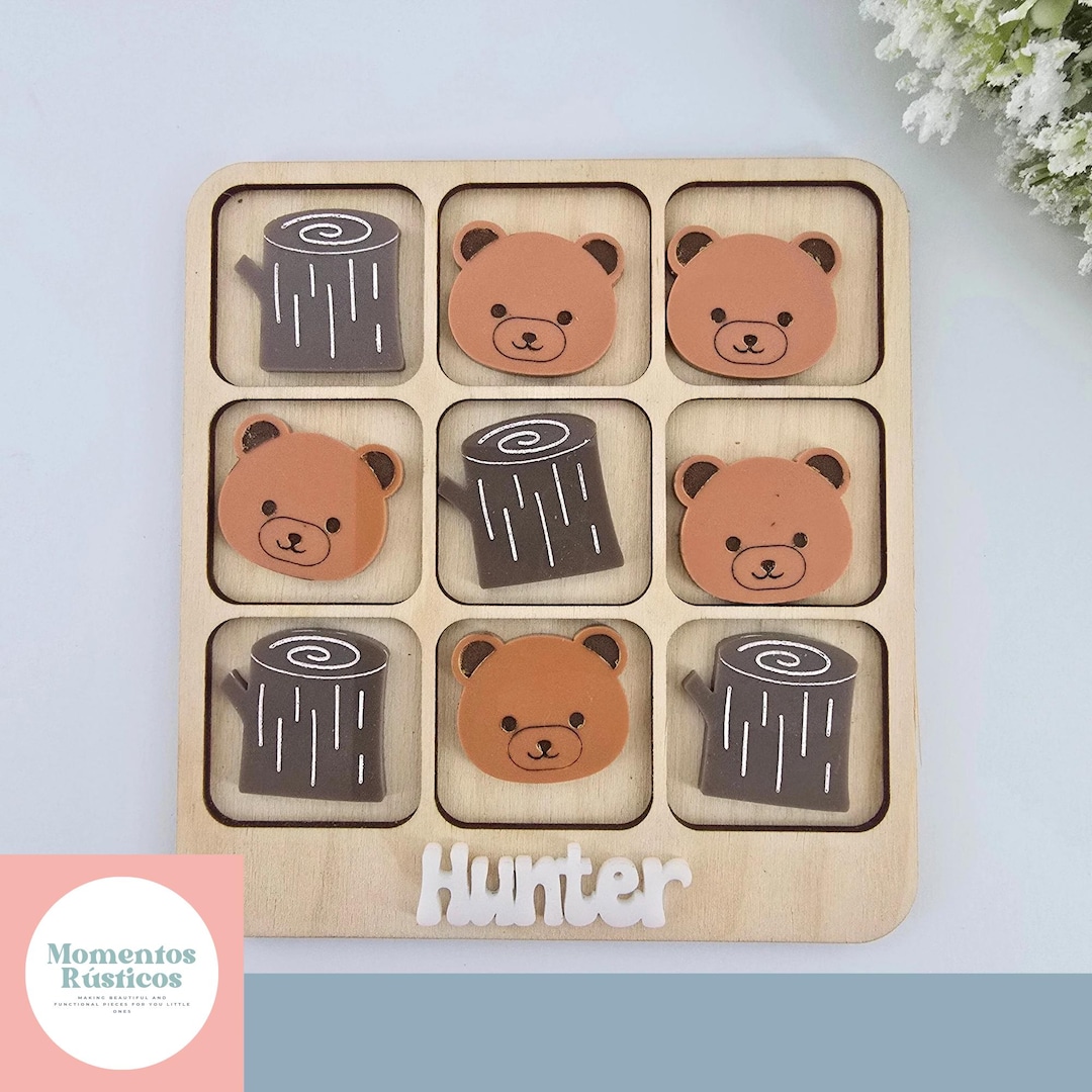 Custom Tic Tac Toe, Bear Tic Tac Toe Game, Tic Tac Toe Board, Boys ...