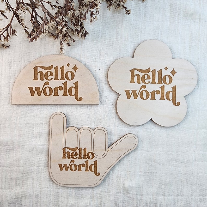 Hello World Sign, Baby Shower Gift, Baby Shower Sign, Baby Announcement ...