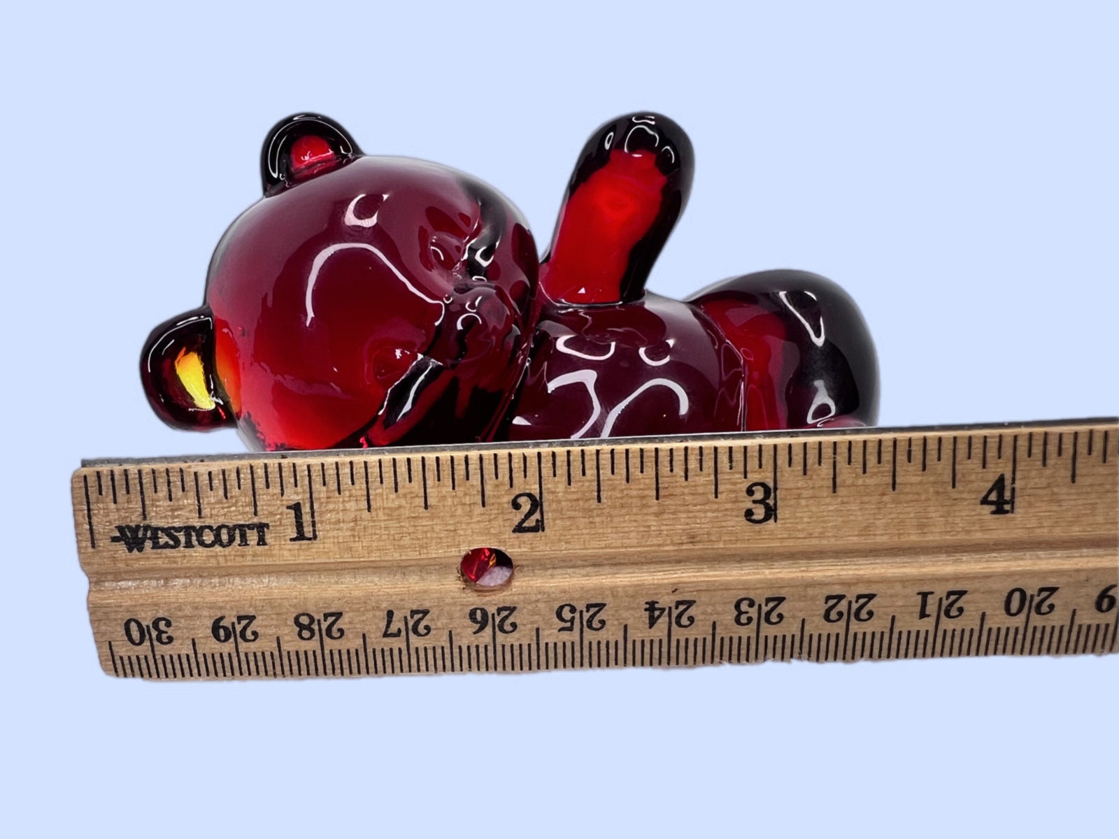 Fenton Reclining Bear 1990-91 Ruby Red - Etsy