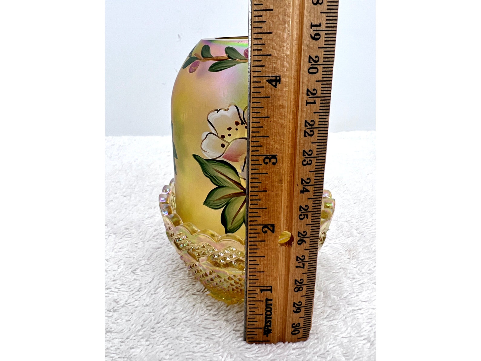 Fenton Fairy Lamp Lenten Rose on Gold Iridescent Limited Ed 1063 - Etsy