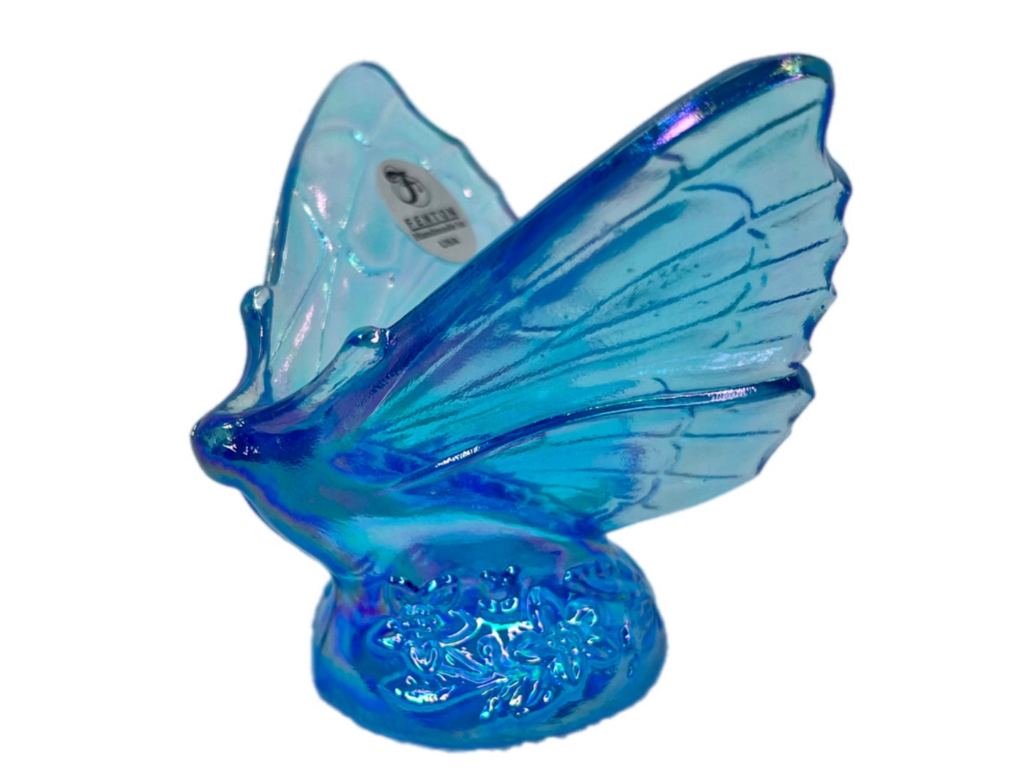 Fenton Blue Topaz Carnival Glass Butterfly - 3" - Etsy