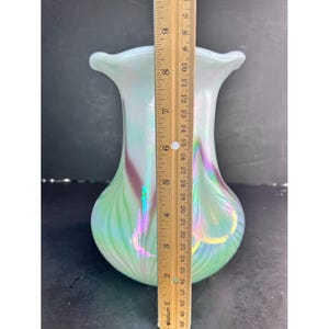 Fenton Art Glass Dave Fetty Pulled Feather Vase - 9" - Etsy