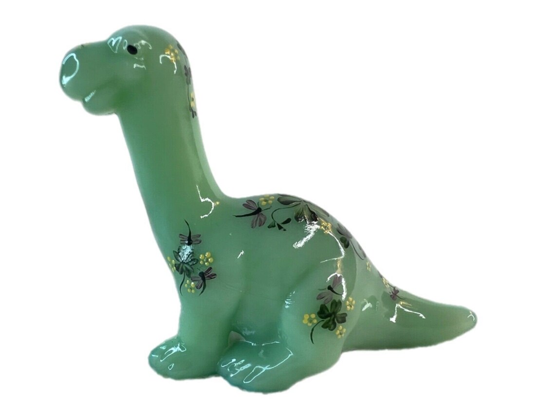 Fenton USA One of a Kind OOAK Jadeite Dinosaur by TJ Mendenhall 2024 - Etsy