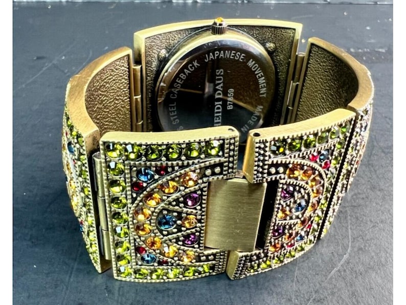 Heidi Daus Watch Art Deco Wide Bracelet Swarovski Crystal Once Upon a ...