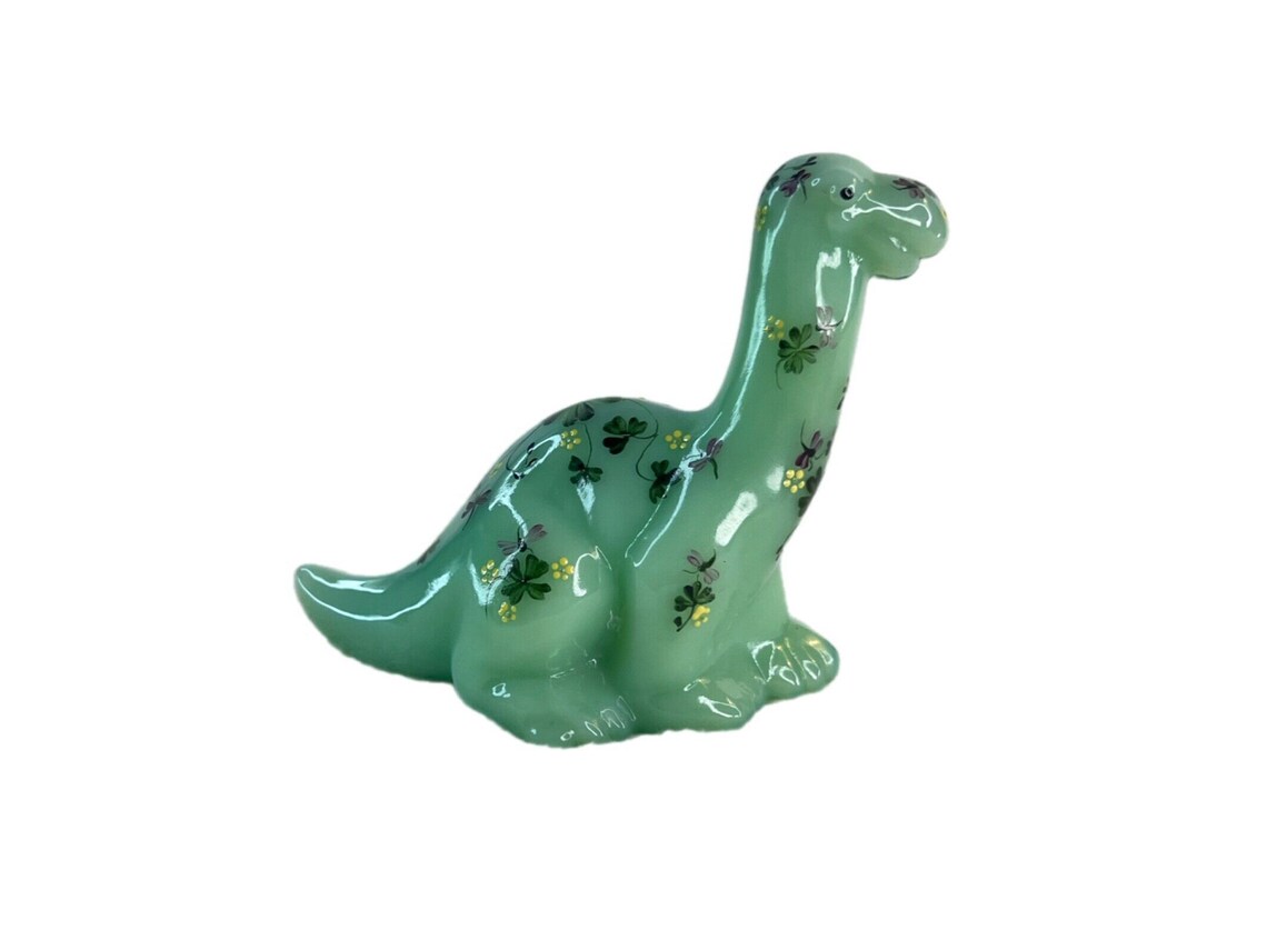 Fenton USA One of a Kind OOAK Jadeite Dinosaur by TJ Mendenhall 2024 - Etsy