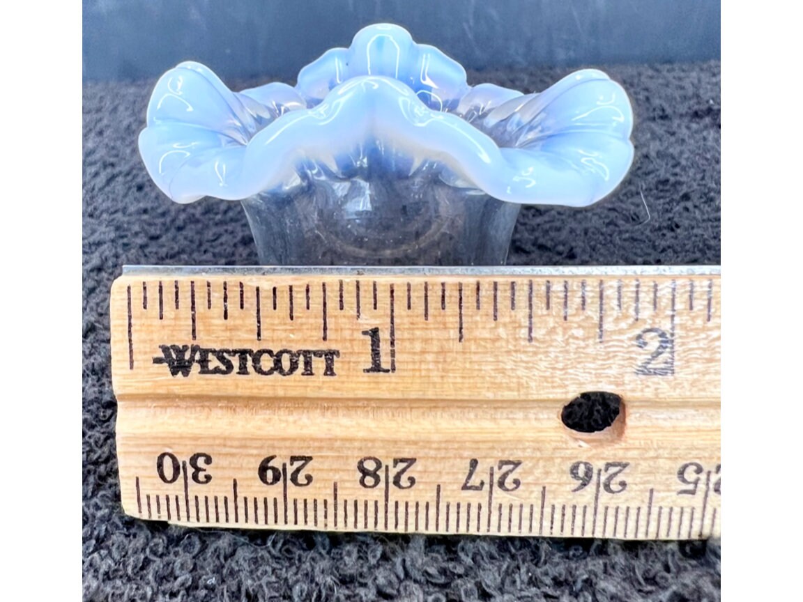 Fenton Ruffle Top 37 French Opalescent Mini Vase 2 glows - Etsy