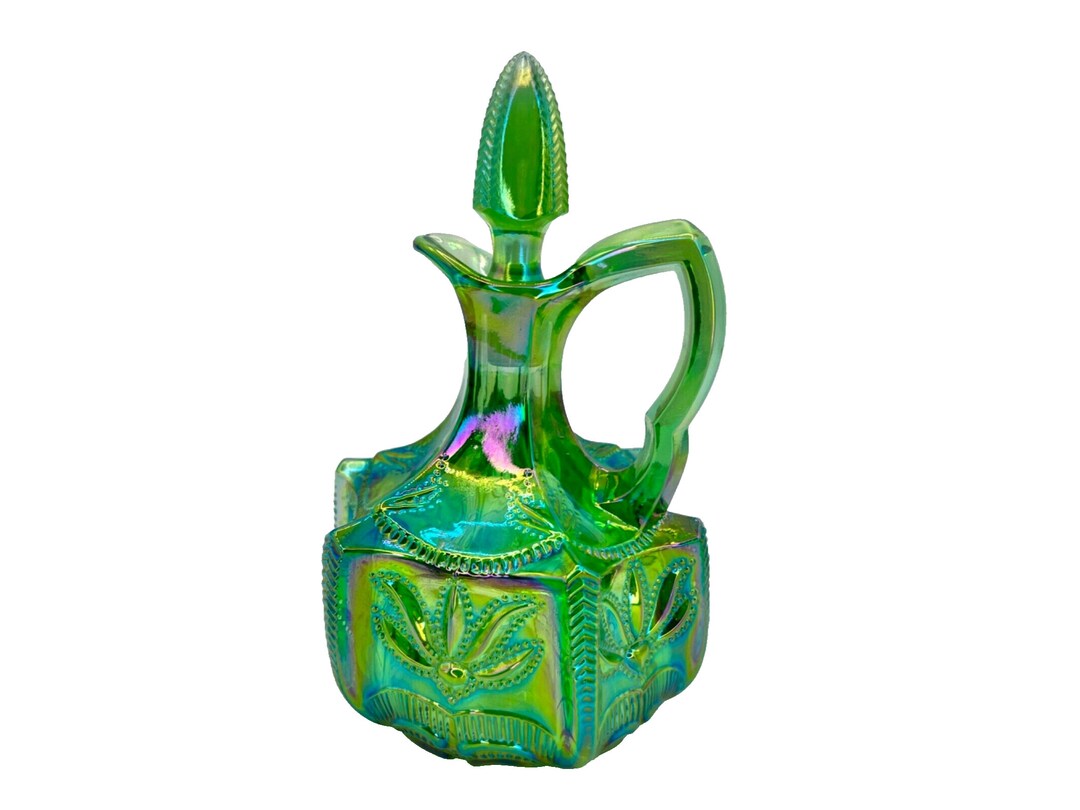 Fenton Kelly Green Carnival Cactus Cruet for Levay 3463 (91/500) 1978 ...