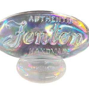 Fenton USA Art Glass Logo Store Display Sign 9499 Carnival Clear - Etsy