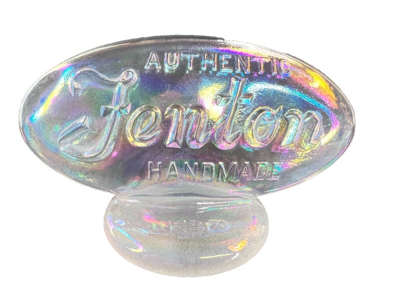 Fenton USA Art Glass Logo Store Display Sign 9499 Carnival Clear - Etsy