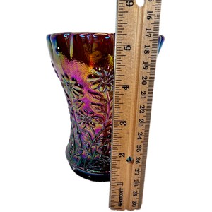 Imperial Amber Daisy Carnival Glass Whimsy Vase - 5 1/4" RARE - Etsy