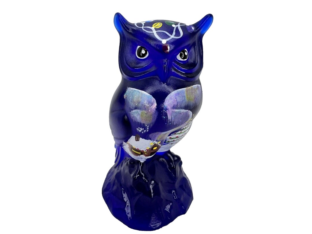 Super Fenton Exclusive Festival of Lights HP Owl 13/17 Hand Painted by ...