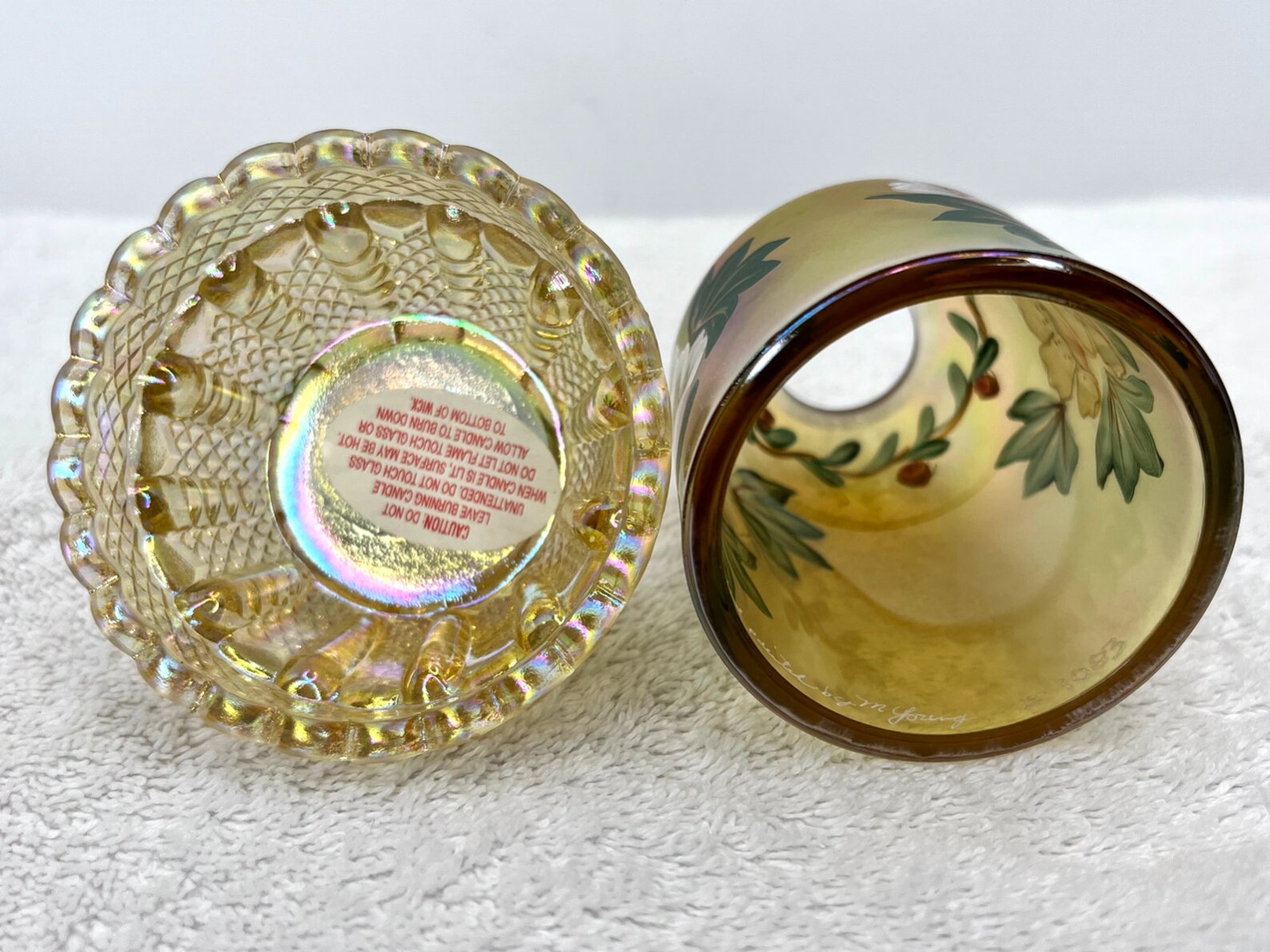 Fenton Fairy Lamp Lenten Rose on Gold Iridescent Limited Ed 1063 - Etsy