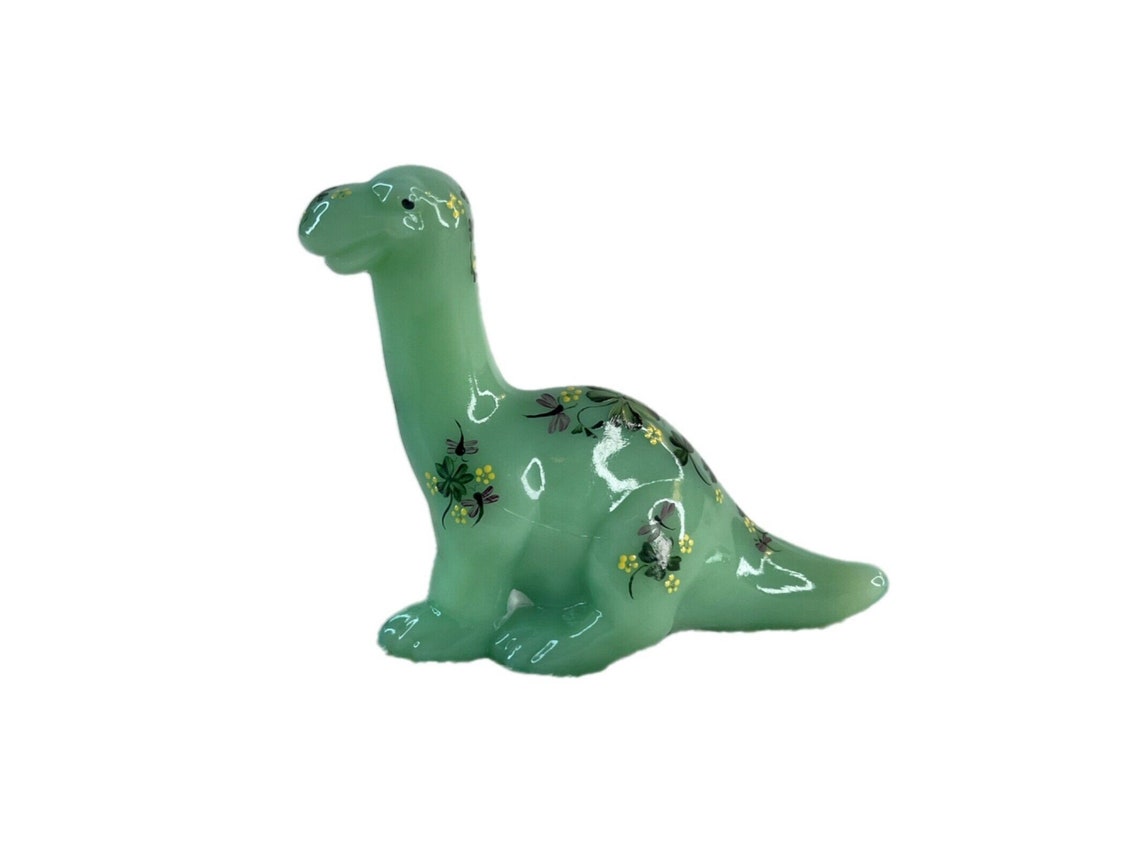 Fenton USA One of a Kind OOAK Jadeite Dinosaur by TJ Mendenhall 2024 - Etsy