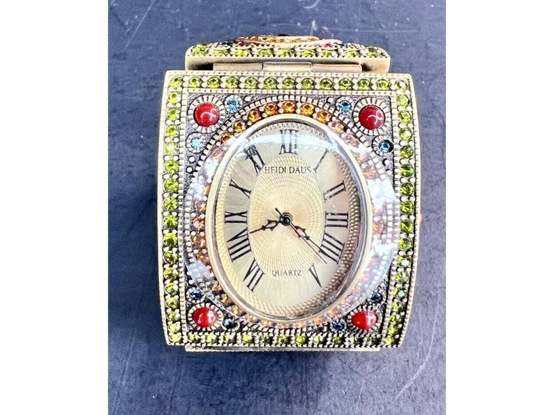 Heidi Daus Watch Art Deco Wide Bracelet Swarovski Crystal Once Upon a ...