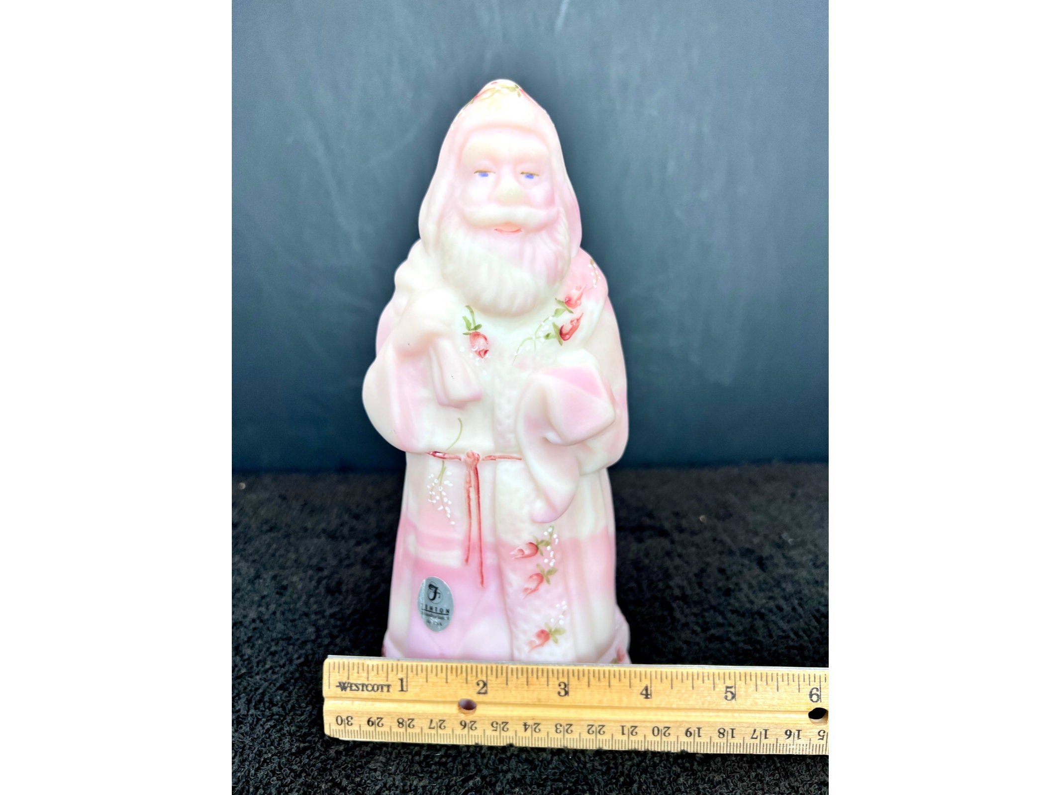 Fenton Pink Burmese Old World Santa Figurine Sign Bill Fenton - 7.5" - Etsy